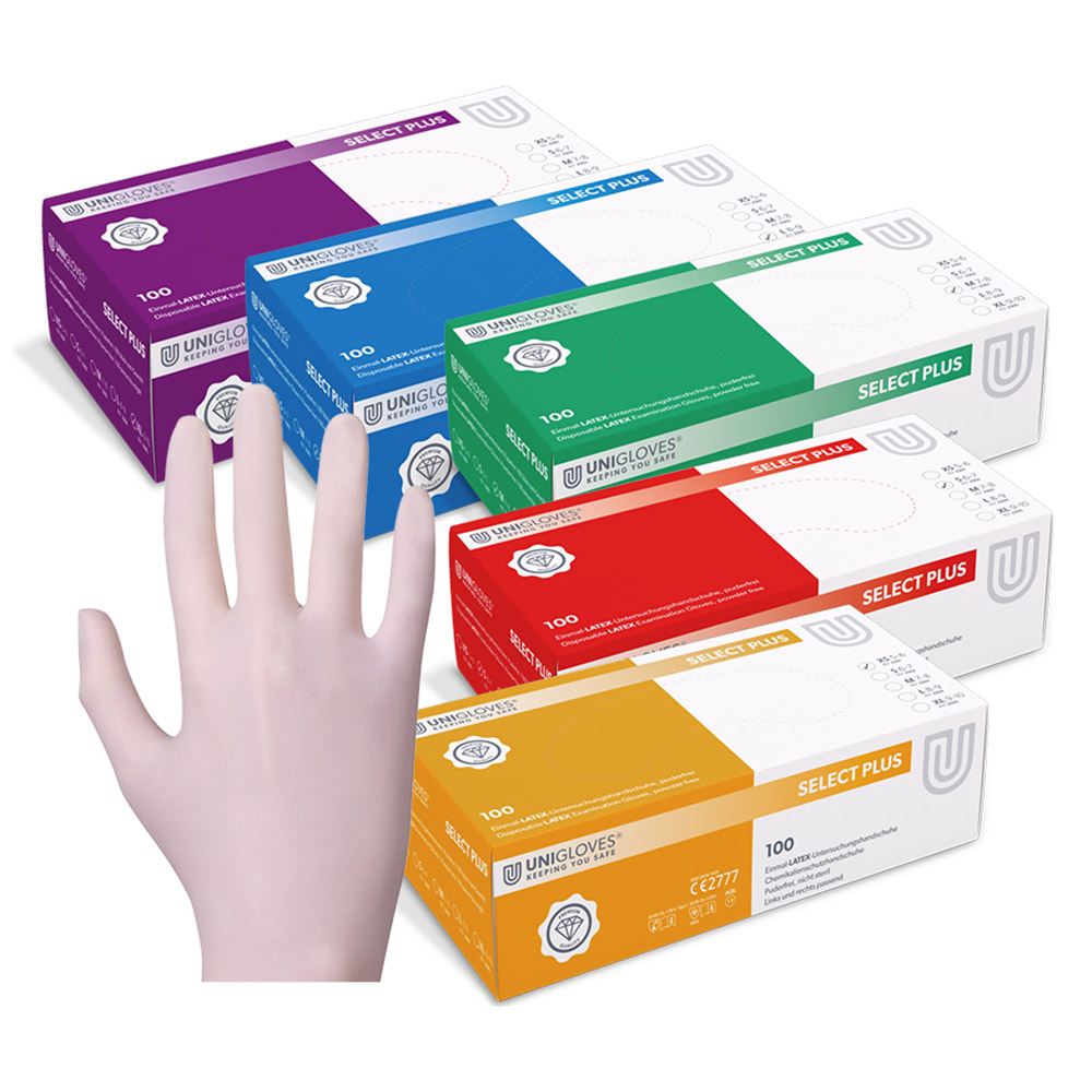 Select Plus Latex Handschuh | Latex-Untersuchungshandschuhe puderfrei | Handschuhe | Praxis ...